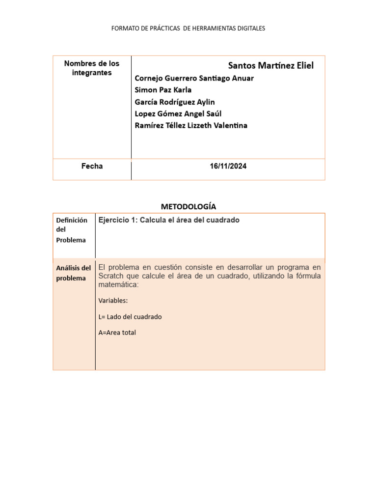 1 - Calcula El Area de Un Cuadrado | PDF
