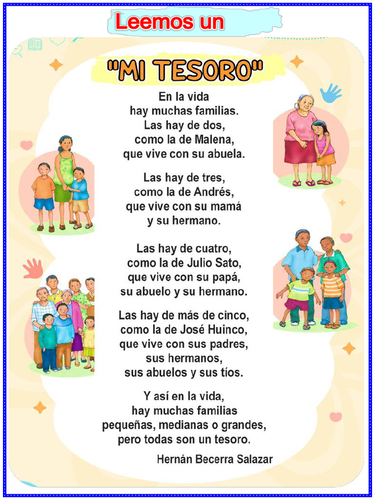 FICHA LEEMOS UN POEMA MI TESORO (1) | PDF