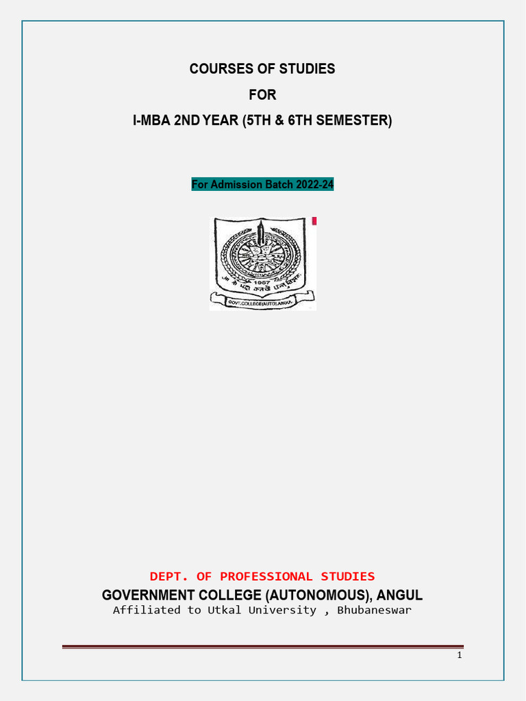 5th & 6th Sem Syllabus Int - Mba | PDF | Banks | Entrepreneurship