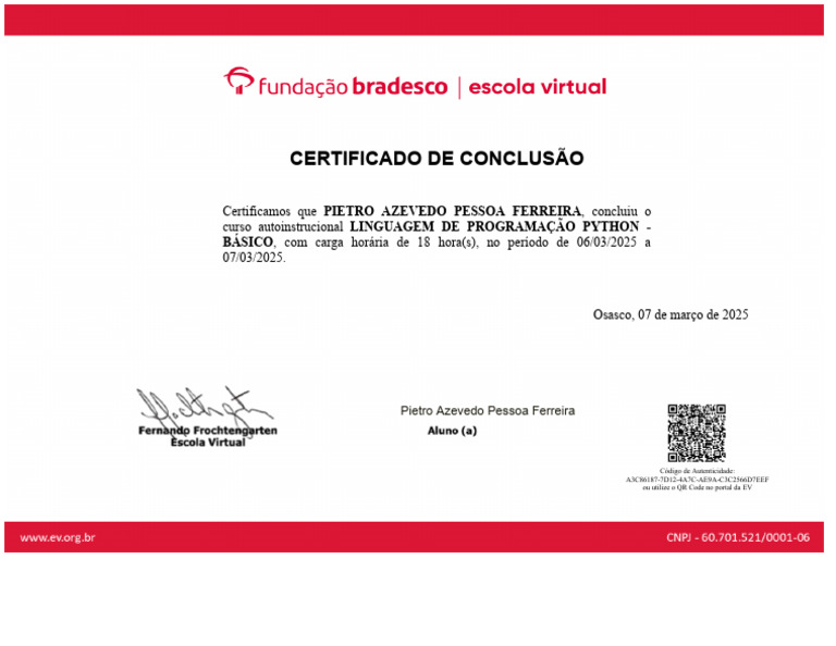 Certificado Python Iniciante | PDF