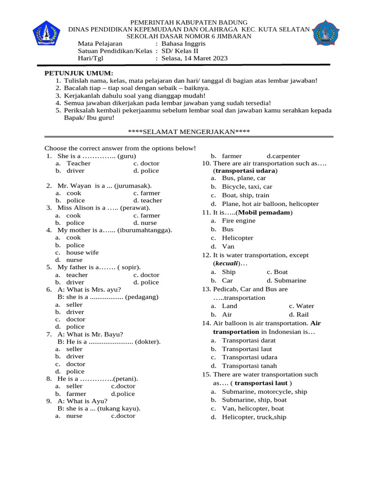 PTS KLS 2 Semester Ii | PDF | Transport | Vehicles