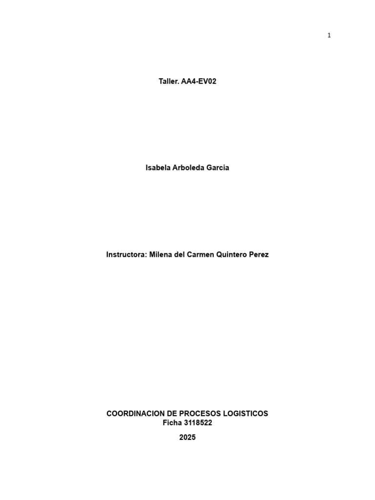 Taller. AA4-EV02 ISABELA ARBOLEDA FICHA 3118522 | PDF
