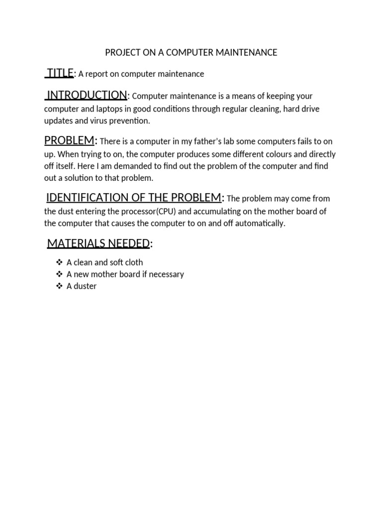 Computer Maintenance Troubleshooting Guide | PDF
