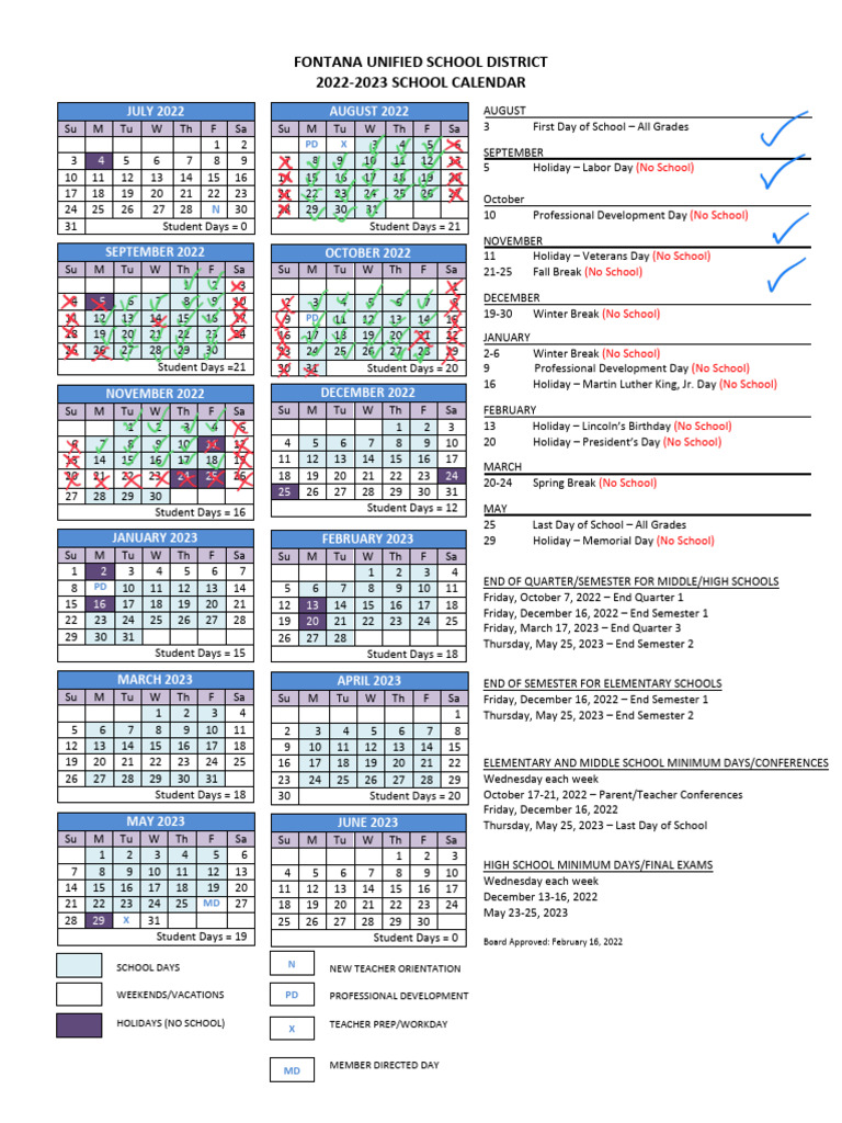 2022-23 School Calendar-Updated | PDF | Academic Term | Public Holiday