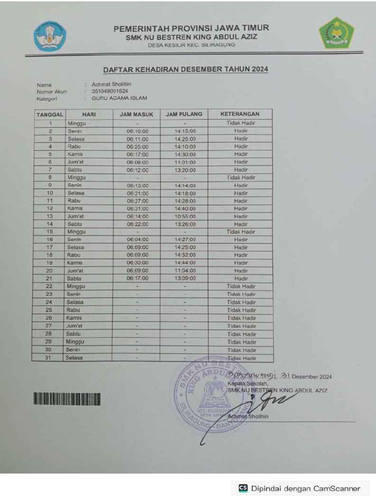 Absensi Des 2024 - 11zon | PDF