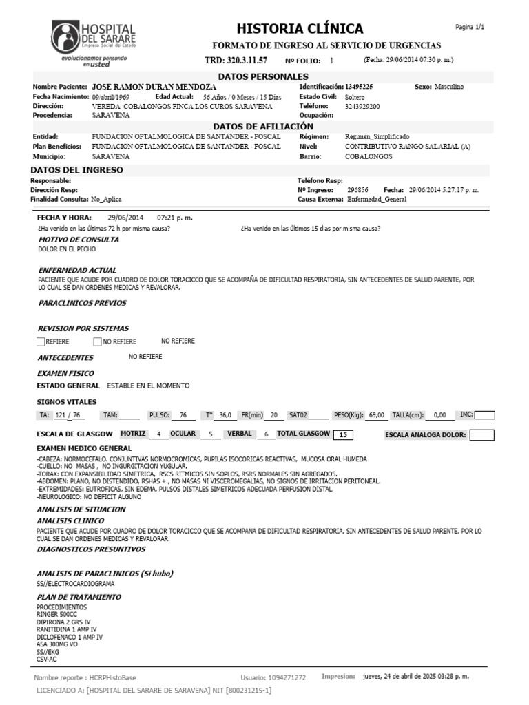 Historia Clinica Jose Ramon Duran_compressed | PDF | Traumatologia | Historial médico