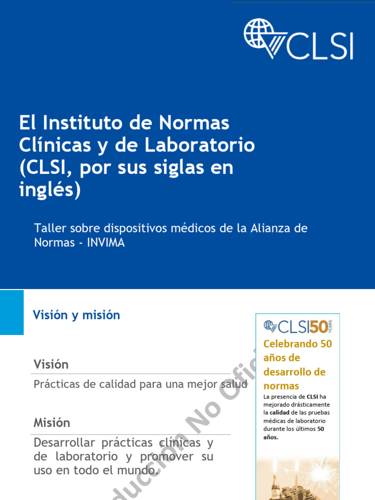 CLSI Español-2 | PDF | Laboratorios | Organización internacional para la estandarización