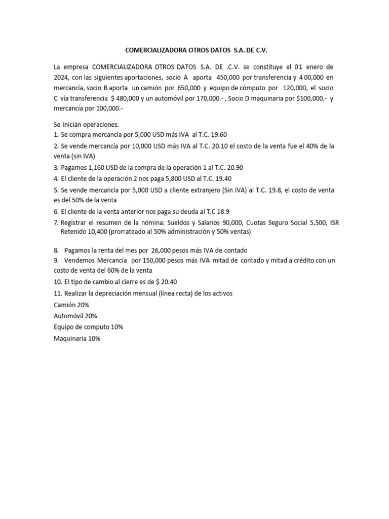 Práctica Moneda Extranjera | PDF