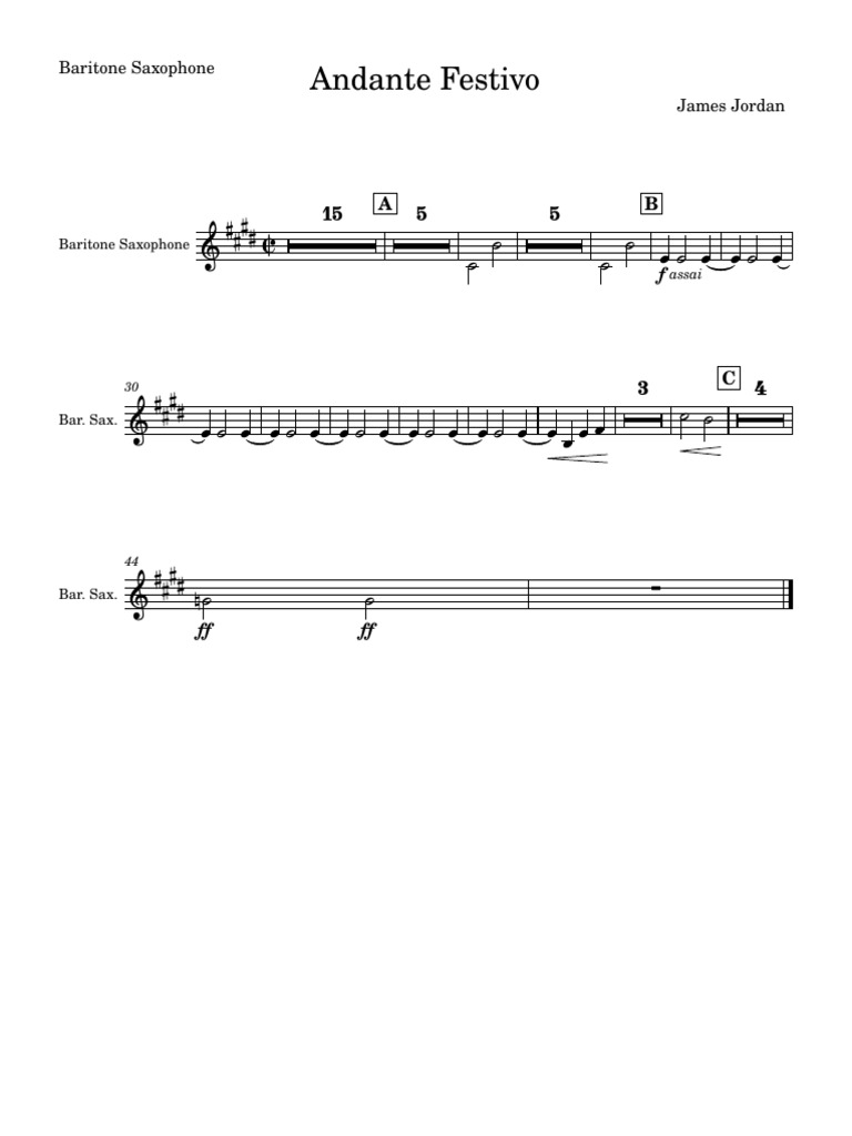 Andante Festivo James J-Baritone Saxophone | PDF