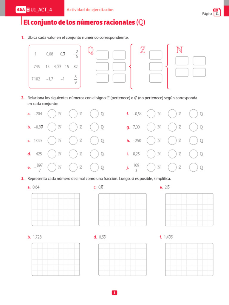 U1_ACT_4 | PDF | Número racional | Decimal