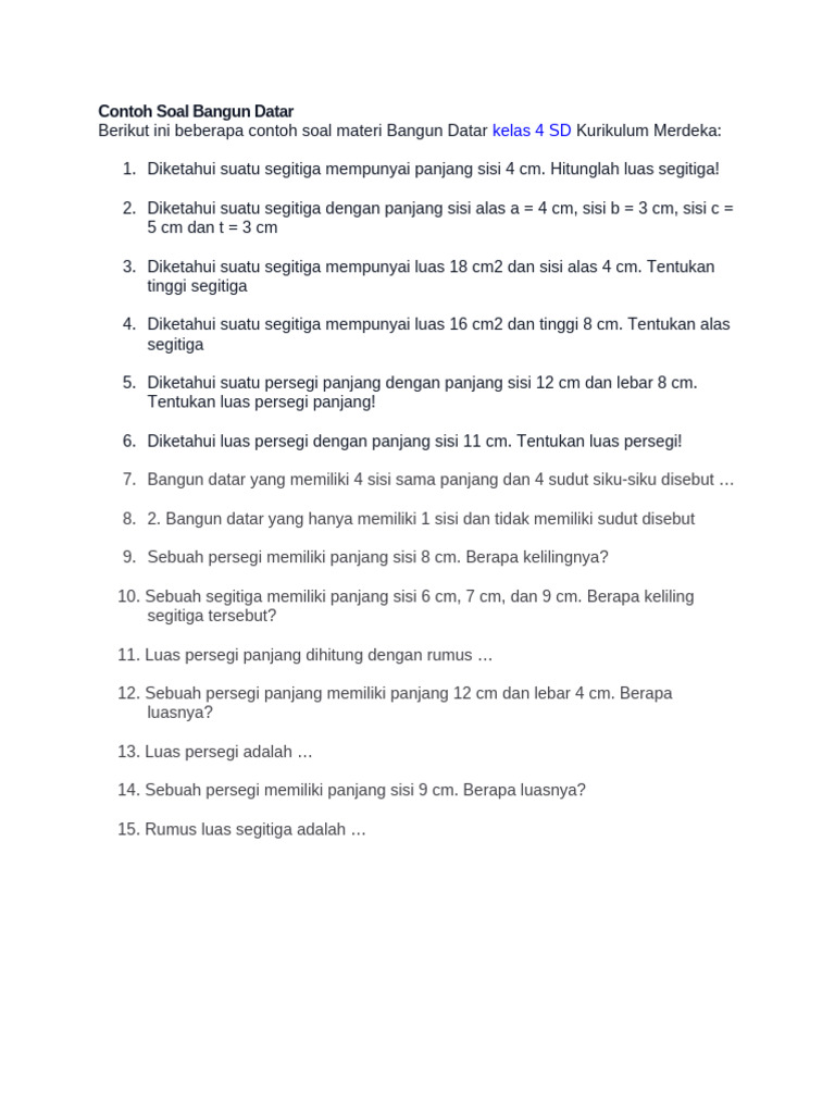 Soal Bangun Datar | PDF