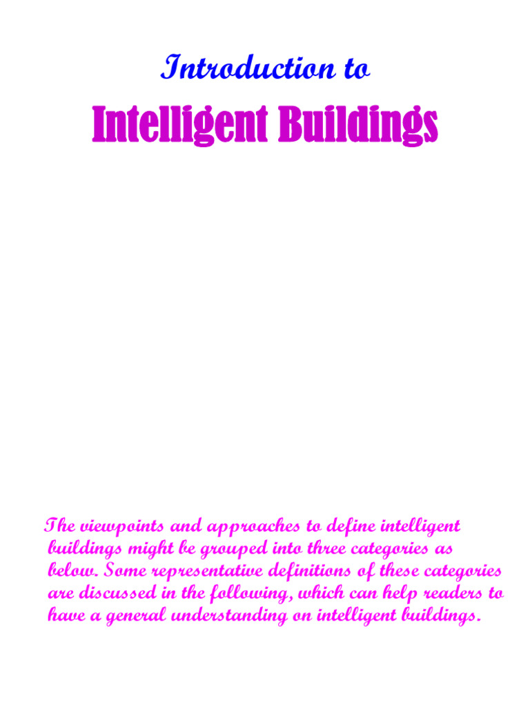 CH1 Intelligent Building Jan2022 | PDF | Building Automation | Automation
