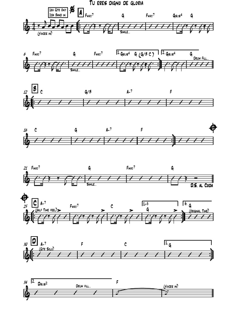 Tu Eres Digno de Gloria - C | PDF