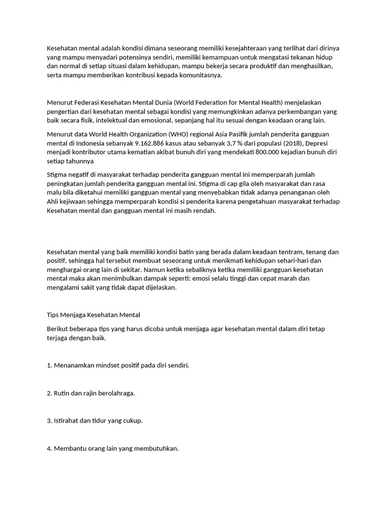 Kesehatan Mental | PDF