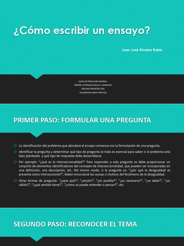 Cómo Escribir Un Ensayo | PDF | Ensayos | Interseccionalidad