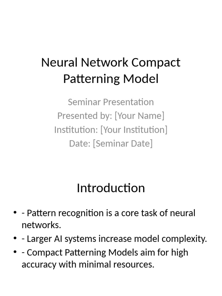 Neural Network Compact Patterning Model | PDF