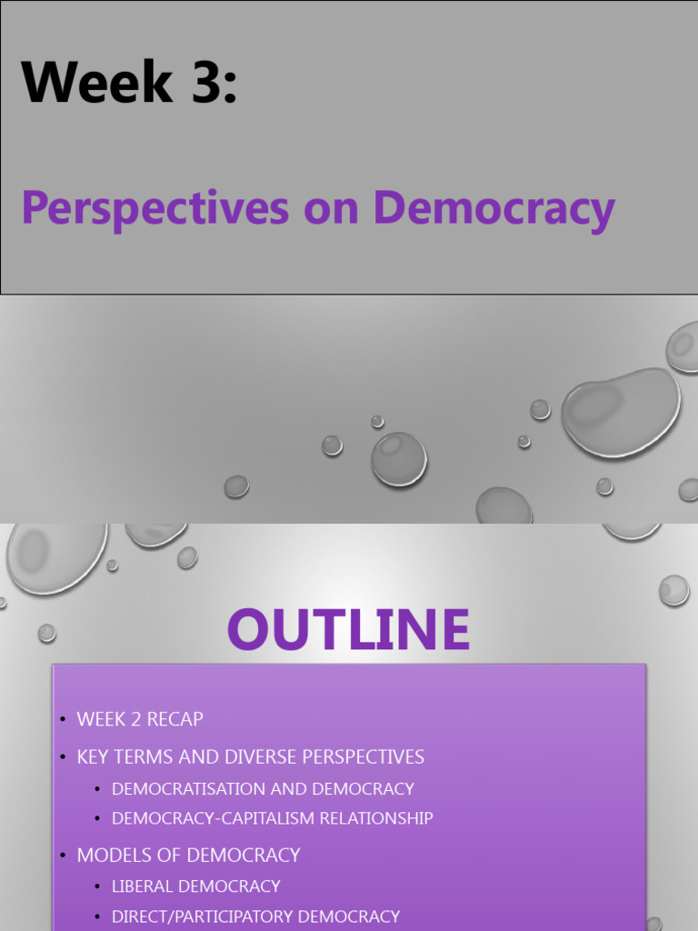 Week 3 - Perspectives On Democracy | PDF | Democratization | Democracy
