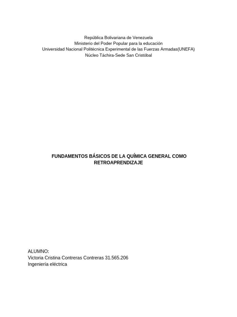 Trabajo de Victoria Contreras | PDF | Átomos | Química