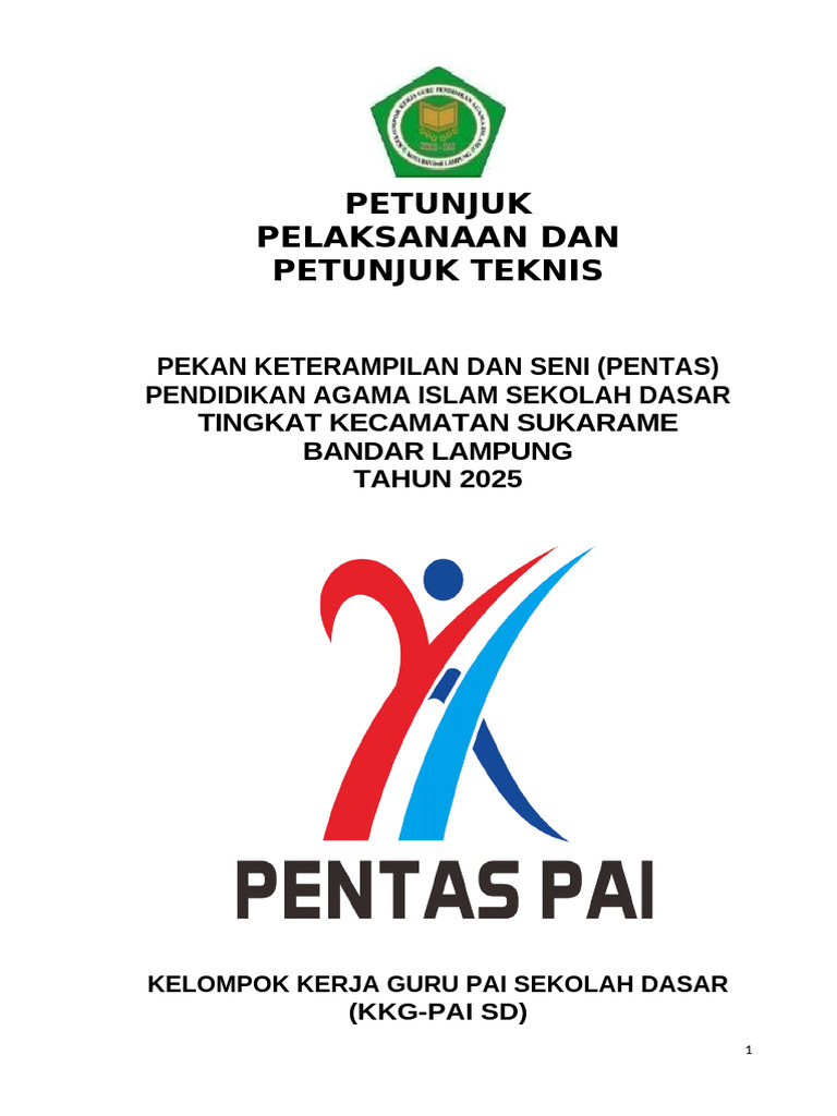 Petunjuk Pentas PAI SD 2025 Sukarame | PDF