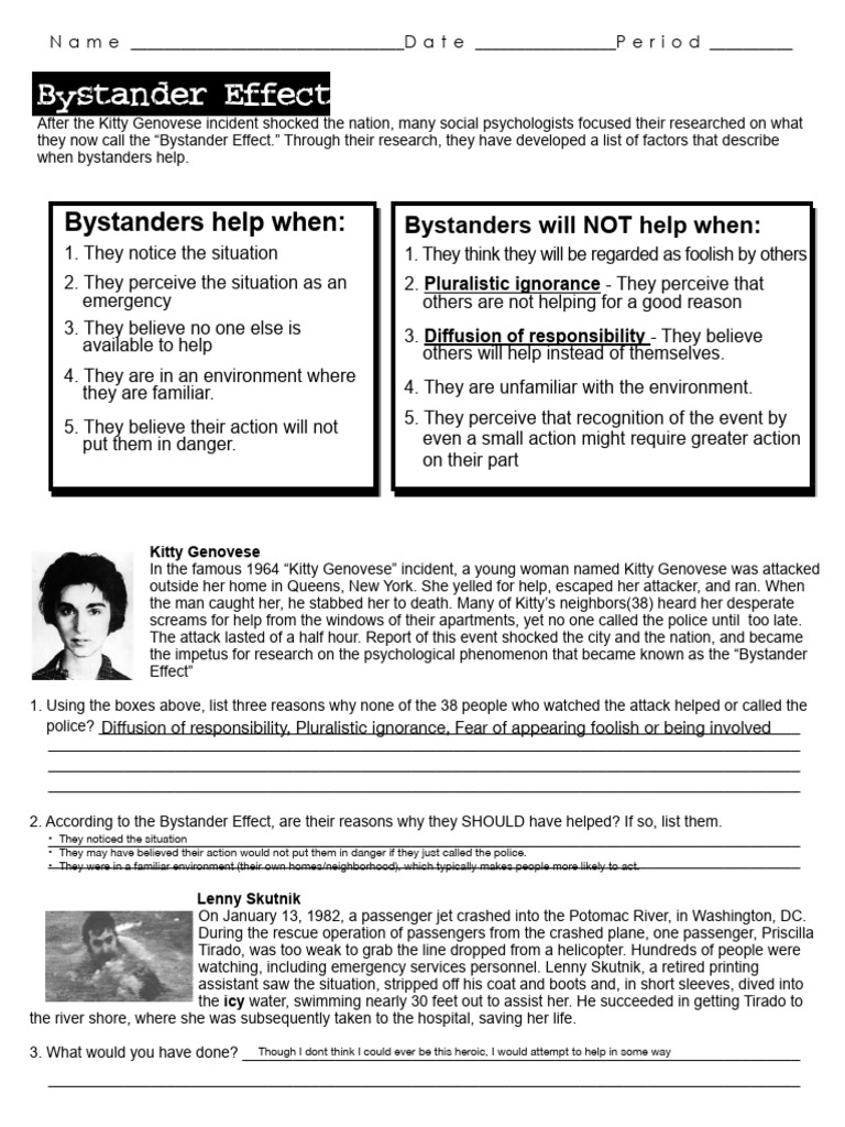 Student Altruism-Bystander Effect-1.Pages 2 | PDF | Psychological ...