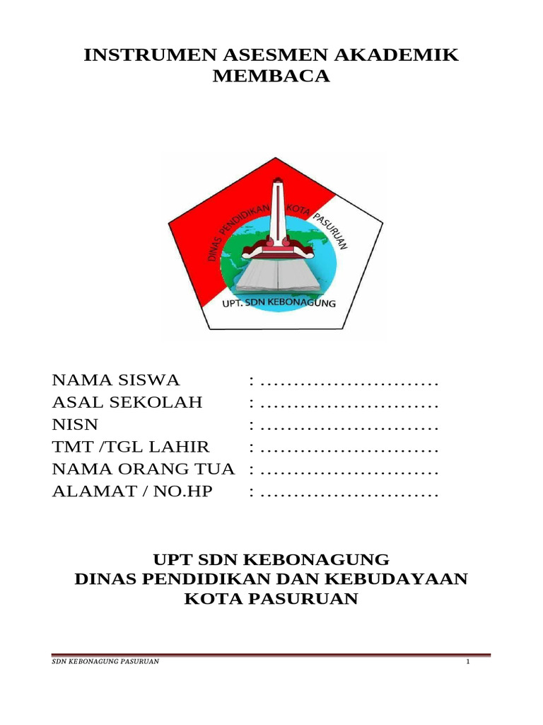 INSTRUMEN ASESMEN MEMBACA KELAS RENDAH 2023-2024 | PDF