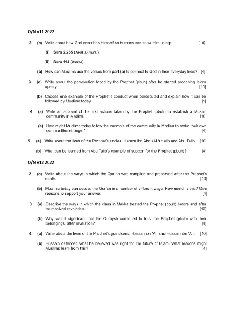 Isl p1 Qs 22 & 21 | PDF