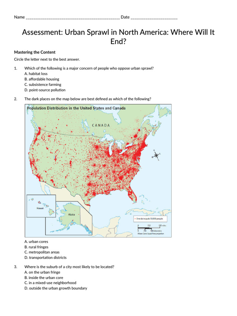 Unit 2 - Urban Sprawl in North America Where Will It End | PDF | Urban ...