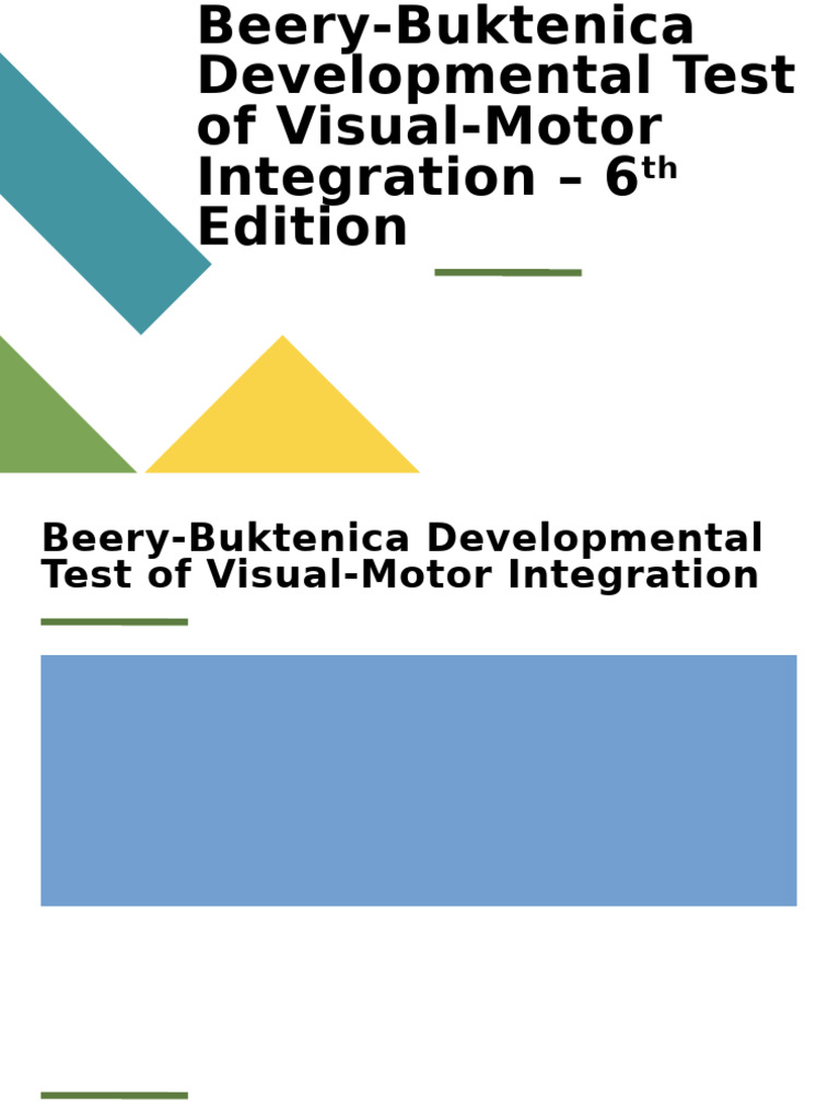 Beery-Buktenica Developmental Test of Visual-Motor Integration - 6th | PDF