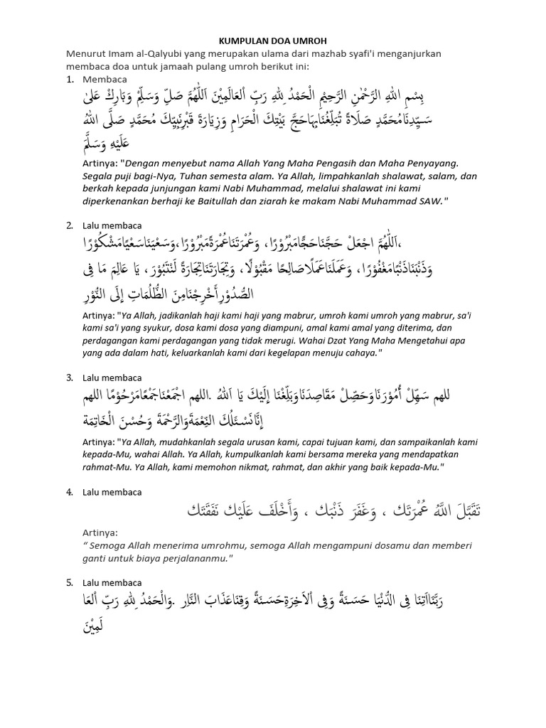 Kumpulan Doa Umroh | PDF