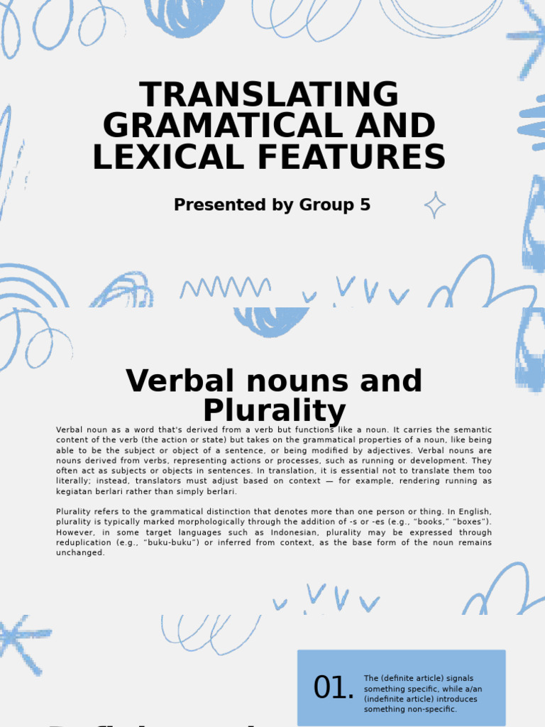 Group 5 - Translating Gramatical and Lexical Features | PDF | Verb ...