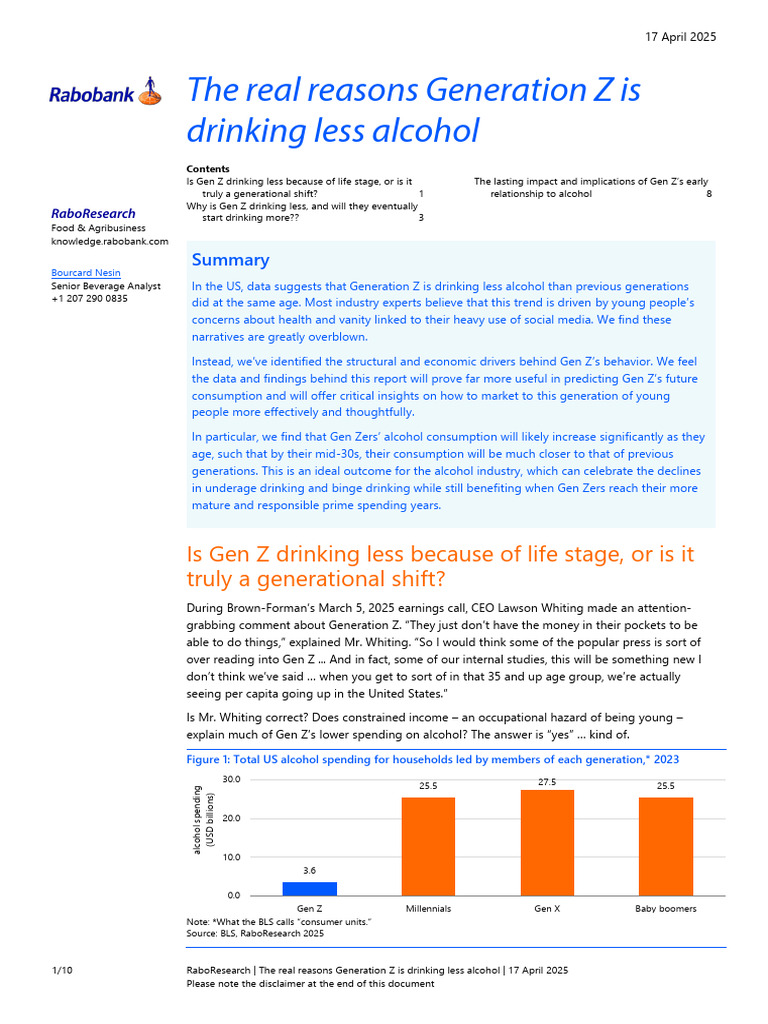 The Real Reasons Generation Z Is Drinking Less Alcohol Nesin | PDF ...
