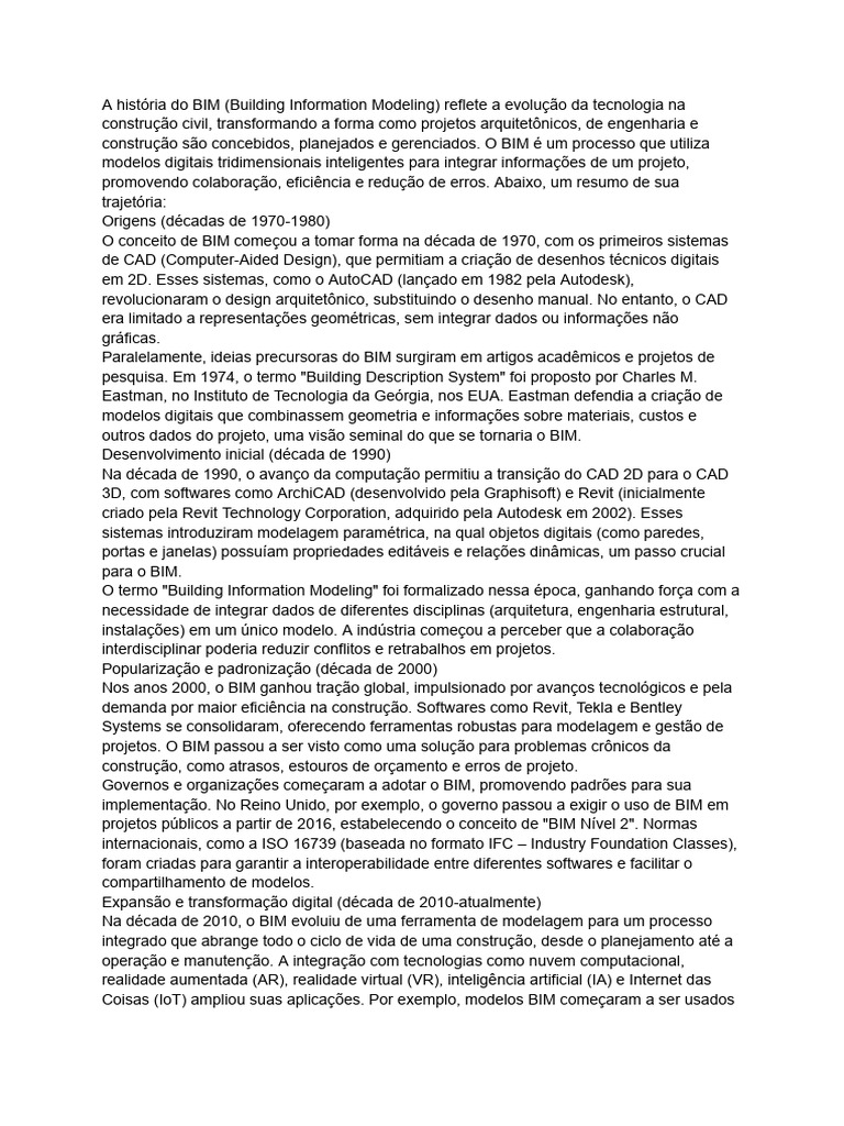 Evolução do BIM na Construção Civil | PDF | BIM | Informática