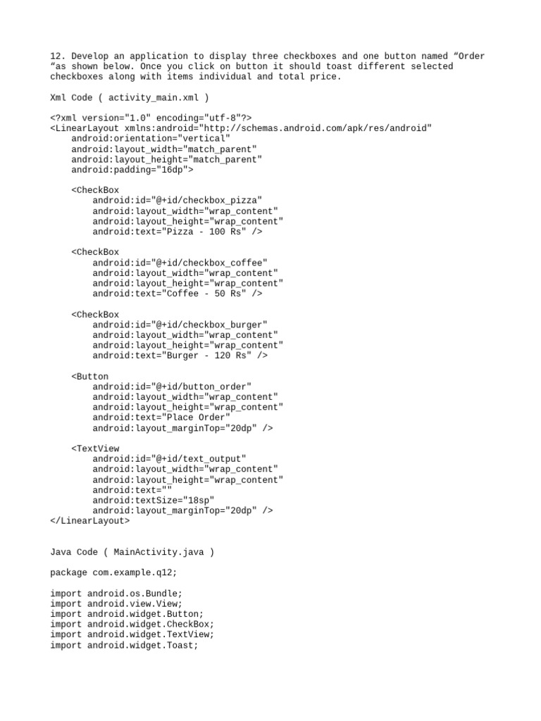 Develop An Application To Displ | PDF | Android (Operating System) | Software Development