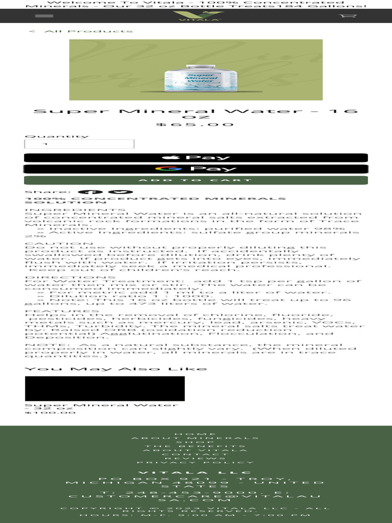 Super Mineral Water 16 oz - Water Treatment | PDF