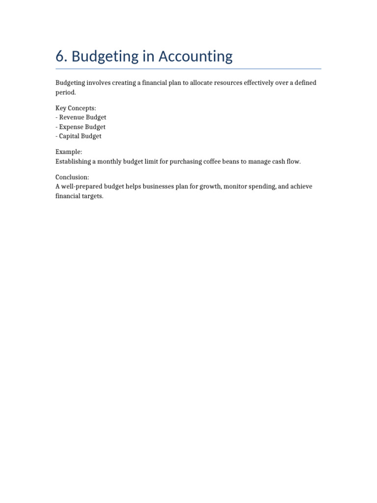 Effective Budgeting in Accounting | PDF