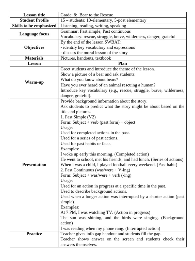 Lesson Plan of Umida Opa | PDF | Vocabulary | Cognition