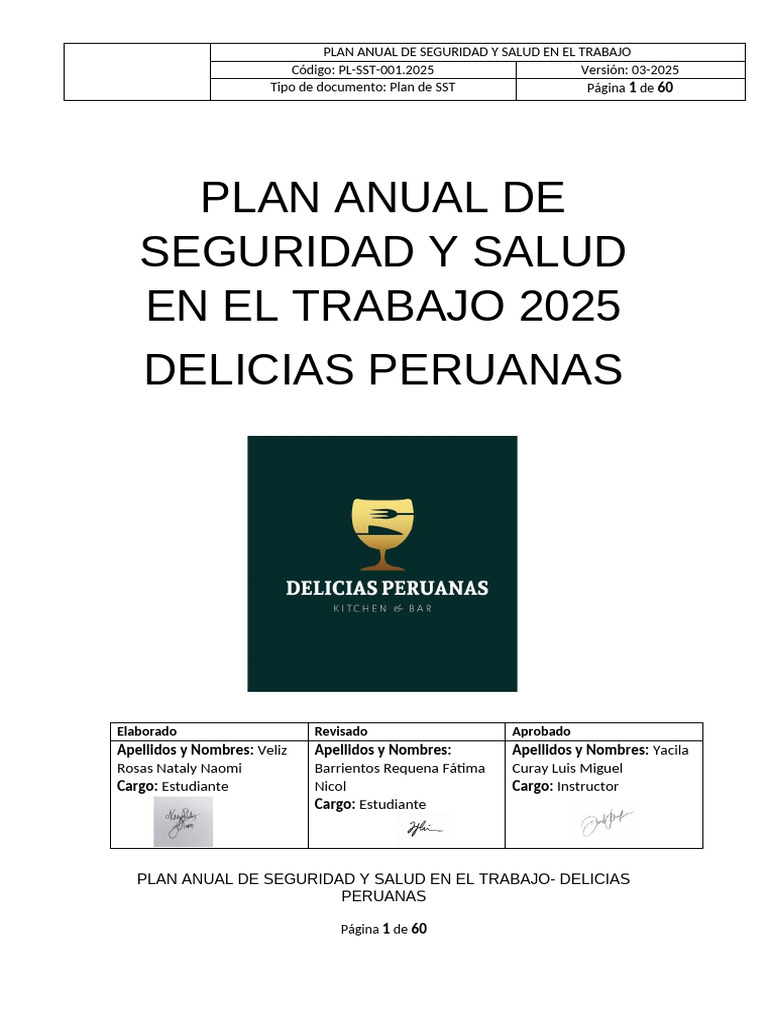 Plan Anual de Seguridad y Salud en El Trabajo 2025 | PDF | Seguridad y salud ocupacional ...