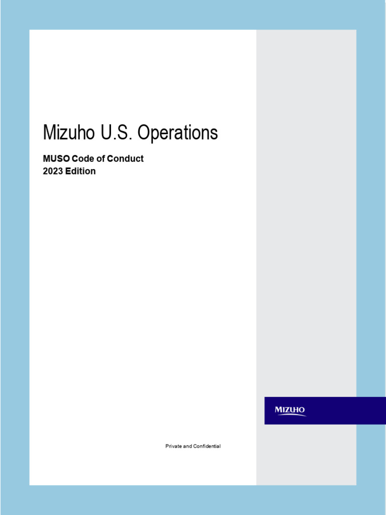 3 Consultant Code of Conduct Mizuho | PDF | Insider Trading | Harassment