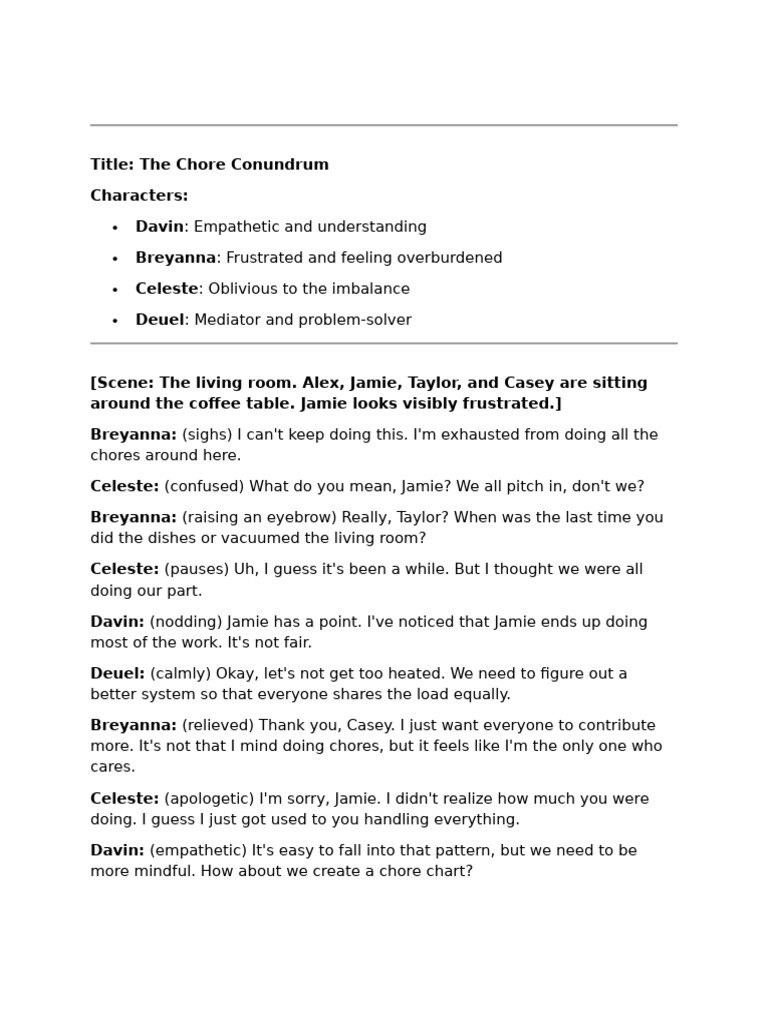 The Chore Conundrum | PDF