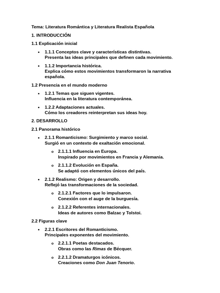 La Literatura Romántica y Realista Española | PDF | Realismo literario ...