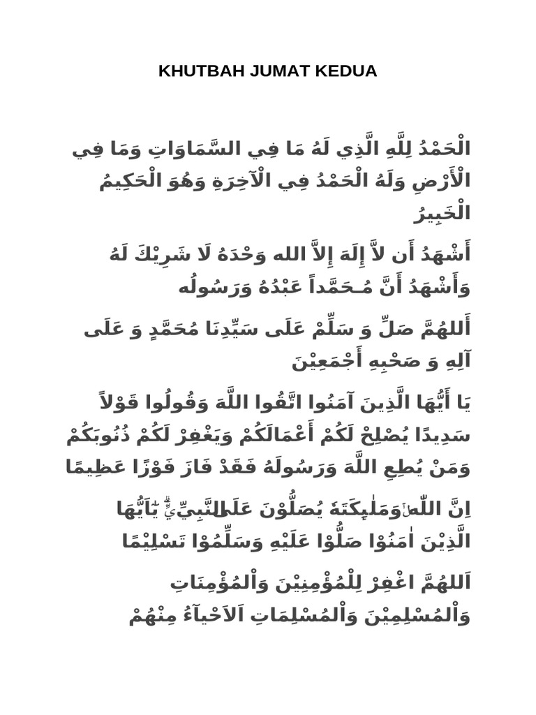 KHUTBAH JUMAT KEDUA | PDF