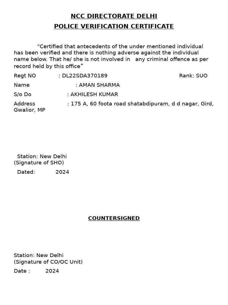 NCC Directorate Delhi | PDF