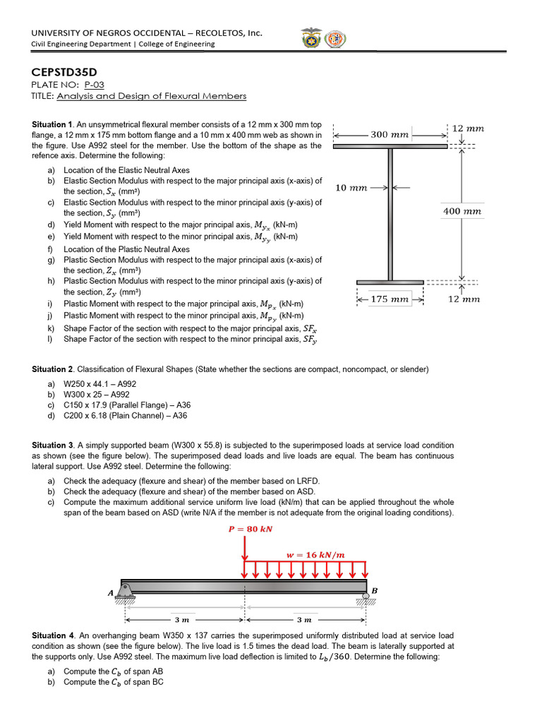 CEPSTD35D_Plate-No.-3_Analysis & Design of Flexural Members-1 | PDF ...