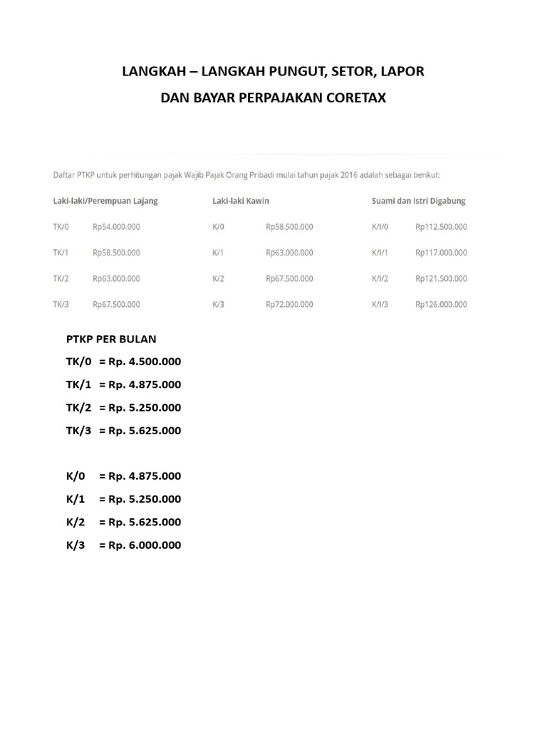Panduan Lapor Pajak Coretax | PDF