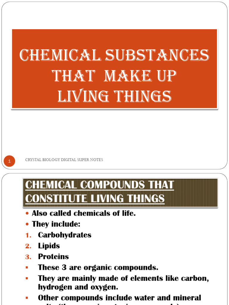 Biology Super Notes Form 1 - Chemical Compounds That Form Living Things ...