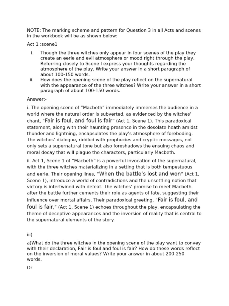 Macbeth Questions and Answers | PDF | Macbeth | Shakespearean Tragedies