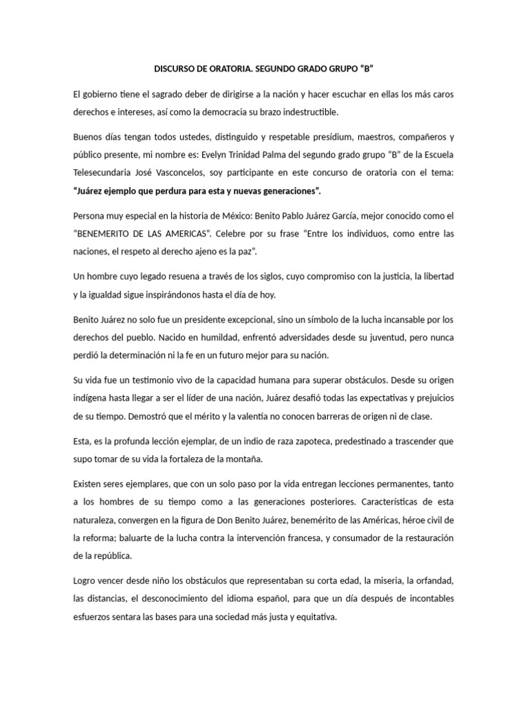 Discurso de Oratoria | PDF | Nación