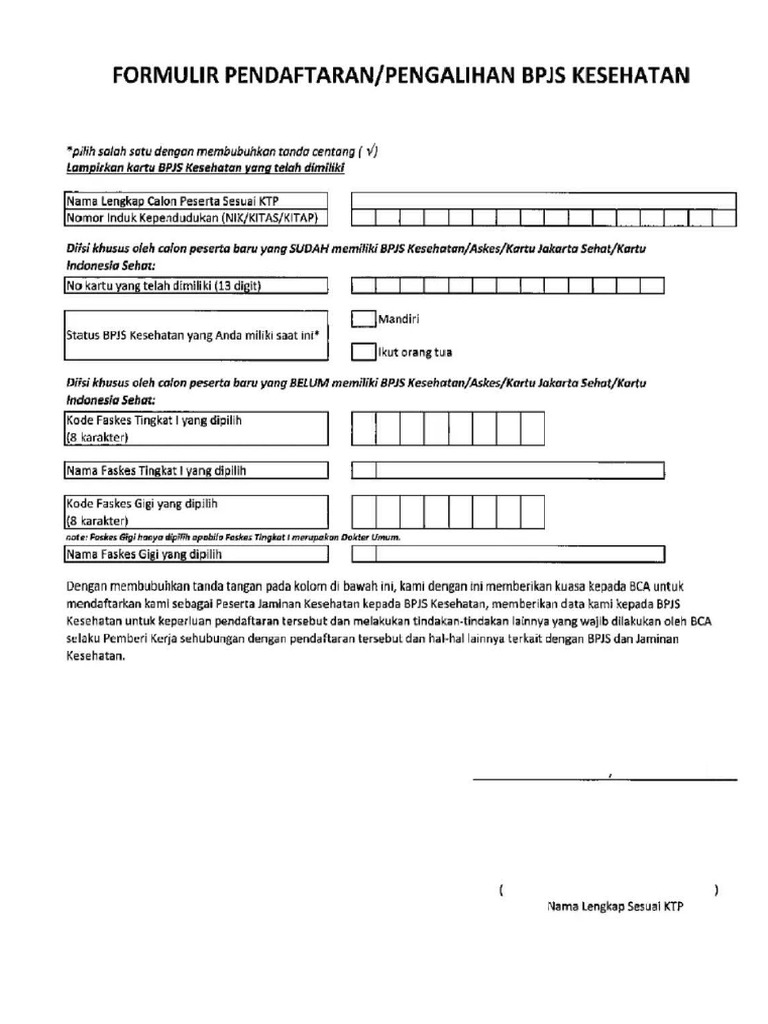 FORM BPJS | PDF
