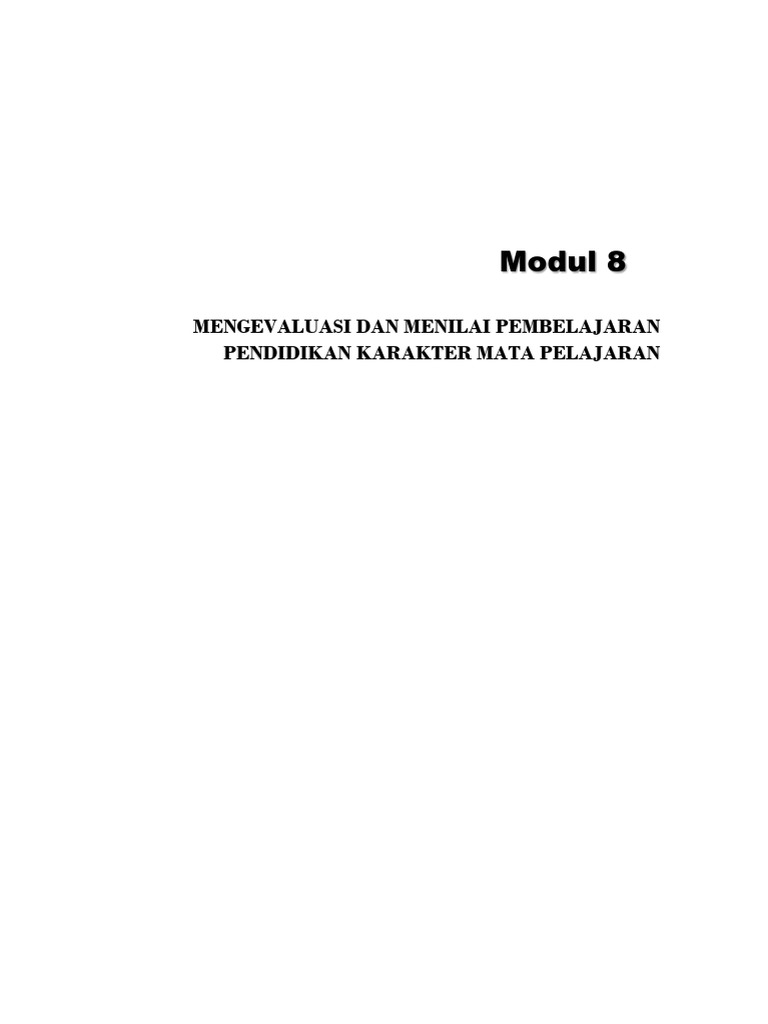 Modul 8 - Evaluasi Pendidikan Karakter - Disertasi | PDF