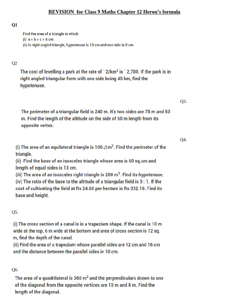herons Revision | PDF